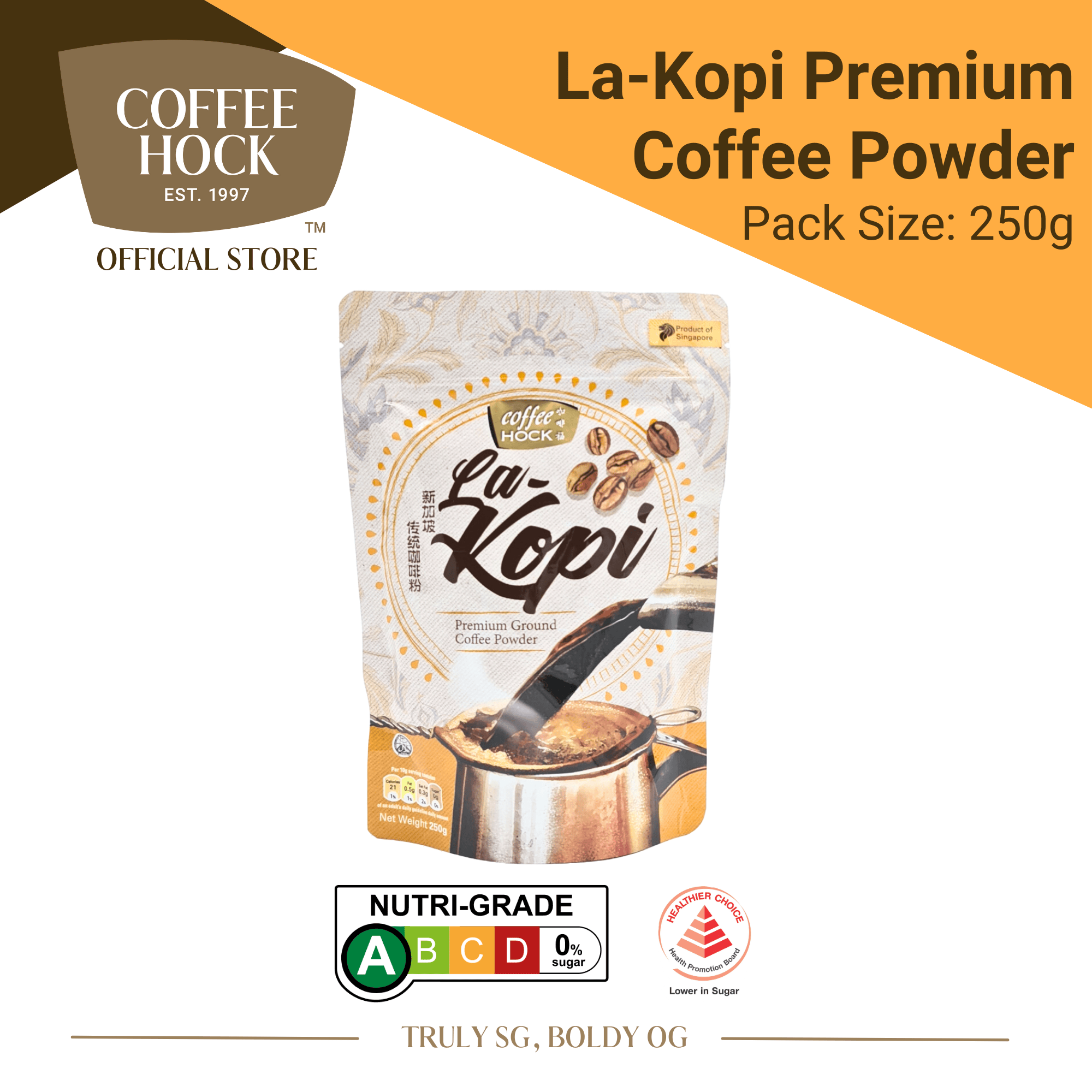 La-Kopi Premium Ground Coffee Powder 250g – Coffee Hock Singapore