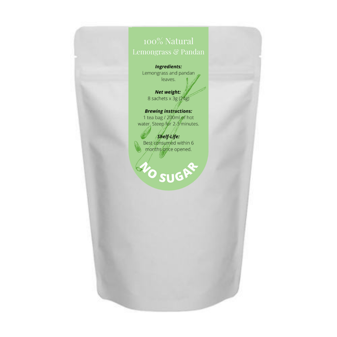 [No Sugar] 100% Natural Lemongrass And Pandan Teabag – Coffee Hock ...